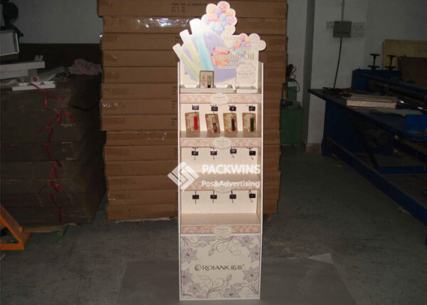 Cosmetics Corrugated Floor Displays With Shelves And Hangers – Point of ...