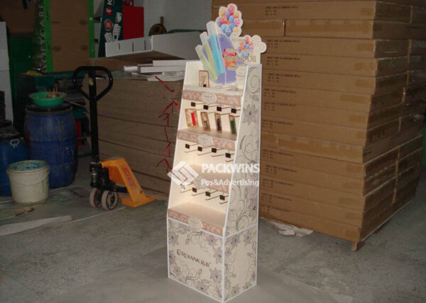 Cosmetics Corrugated Floor Displays With Shelves And Hangers – Point of ...